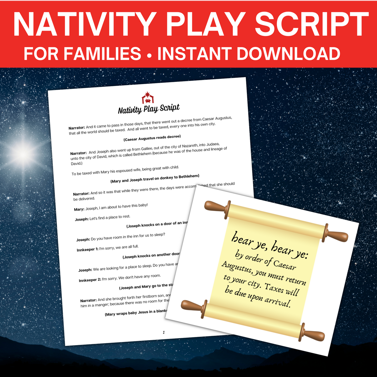 Nativity Play Script (Free Download!) – So Festive!