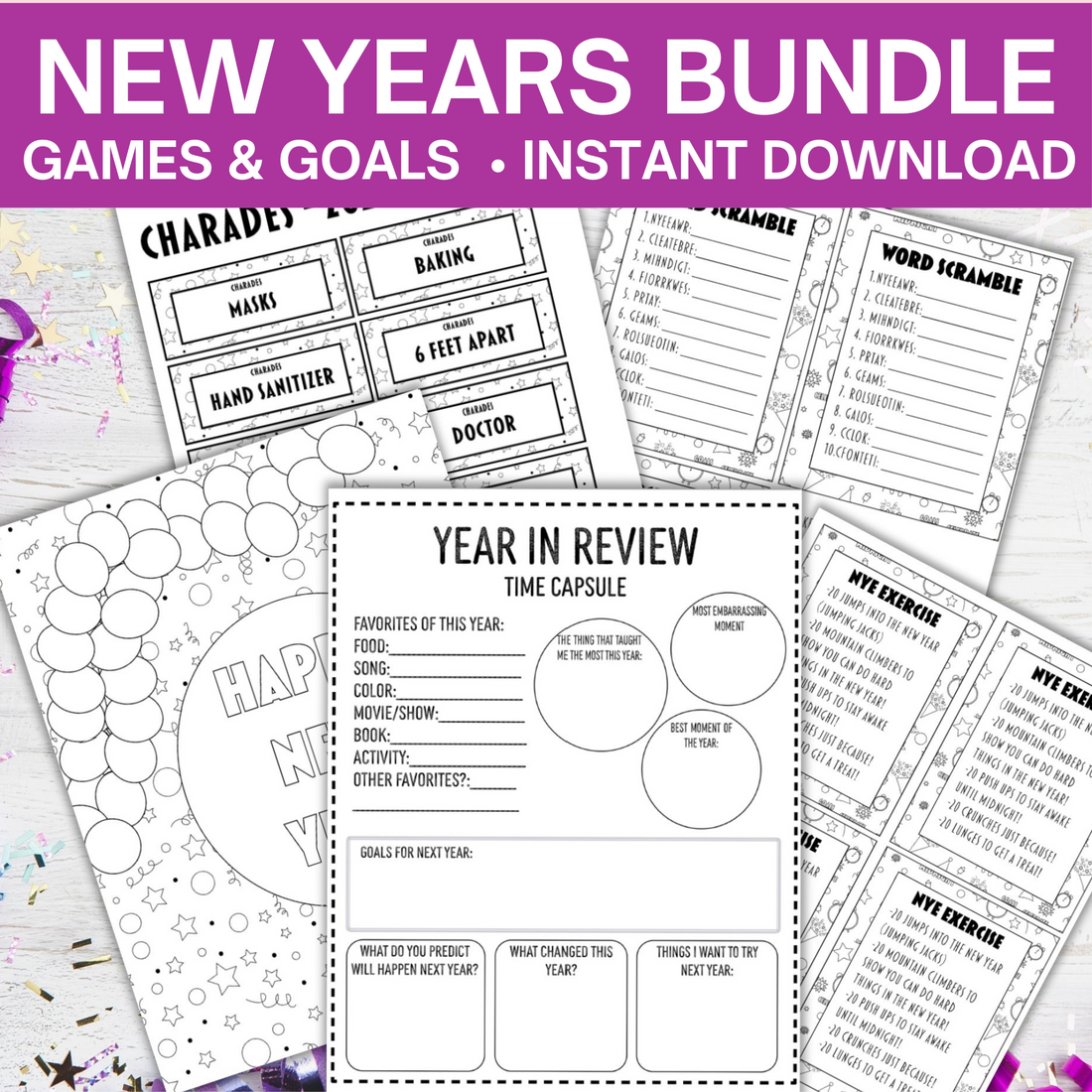 New Year's Bundle (49 Pages) – So Festive!