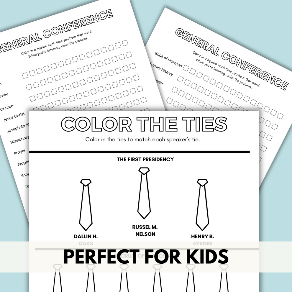 General Conference Packet For Kids- 36 Pages – So Festive!